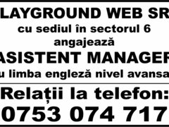 Angajare Asistent manager Playground Web SRL cu sediul in sector - anuntul.ro