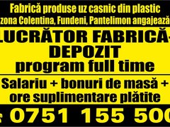 Angajare Lucrator fabrica - depozit pentru Fabrica produse uz ca ...