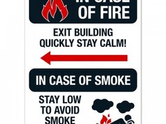 In case of fire exit building quickly stay calm sign Va - anuntul.ro