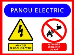 Placuta pentru panou electric atentie pericol electric - anuntul.ro