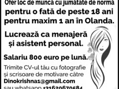 Loc de munca Olanda,loc de munca cu jumatate de norma - anuntul.ro