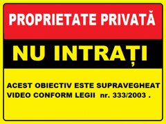 Placuta pentru proprietate privata nu intrati obiectiv - anuntul.ro